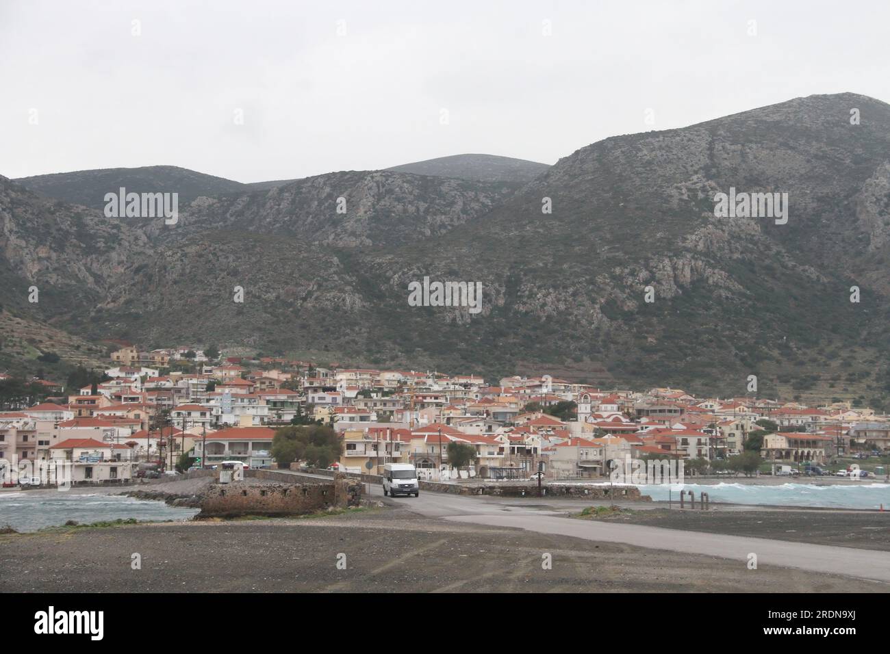 Beach side town of Monemvasia, Greece Stock Photo - Alamy