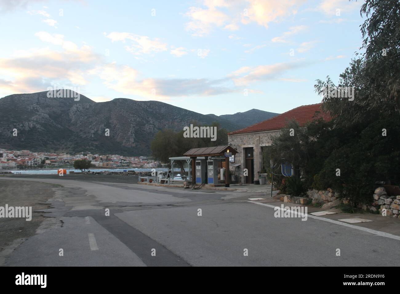Beach side town of Monemvasia, Greece Stock Photo - Alamy
