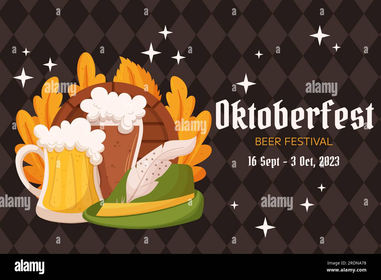 Oktoberfest German beer festival background. Design with glass of light ...