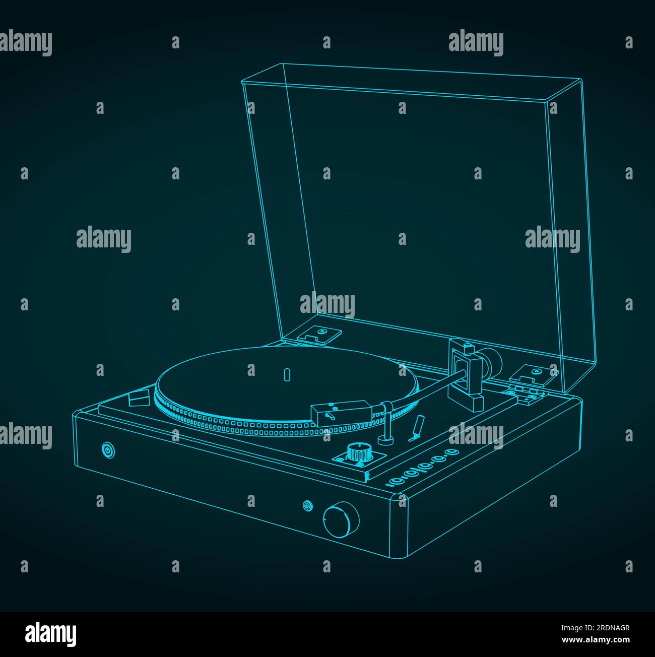 Stylized vector illustration of sketch of turntable vinyl Stock Vector ...