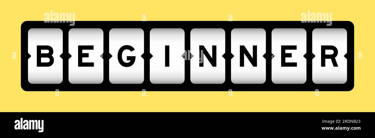 Black color in word beginner on slot banner with yellow color ...