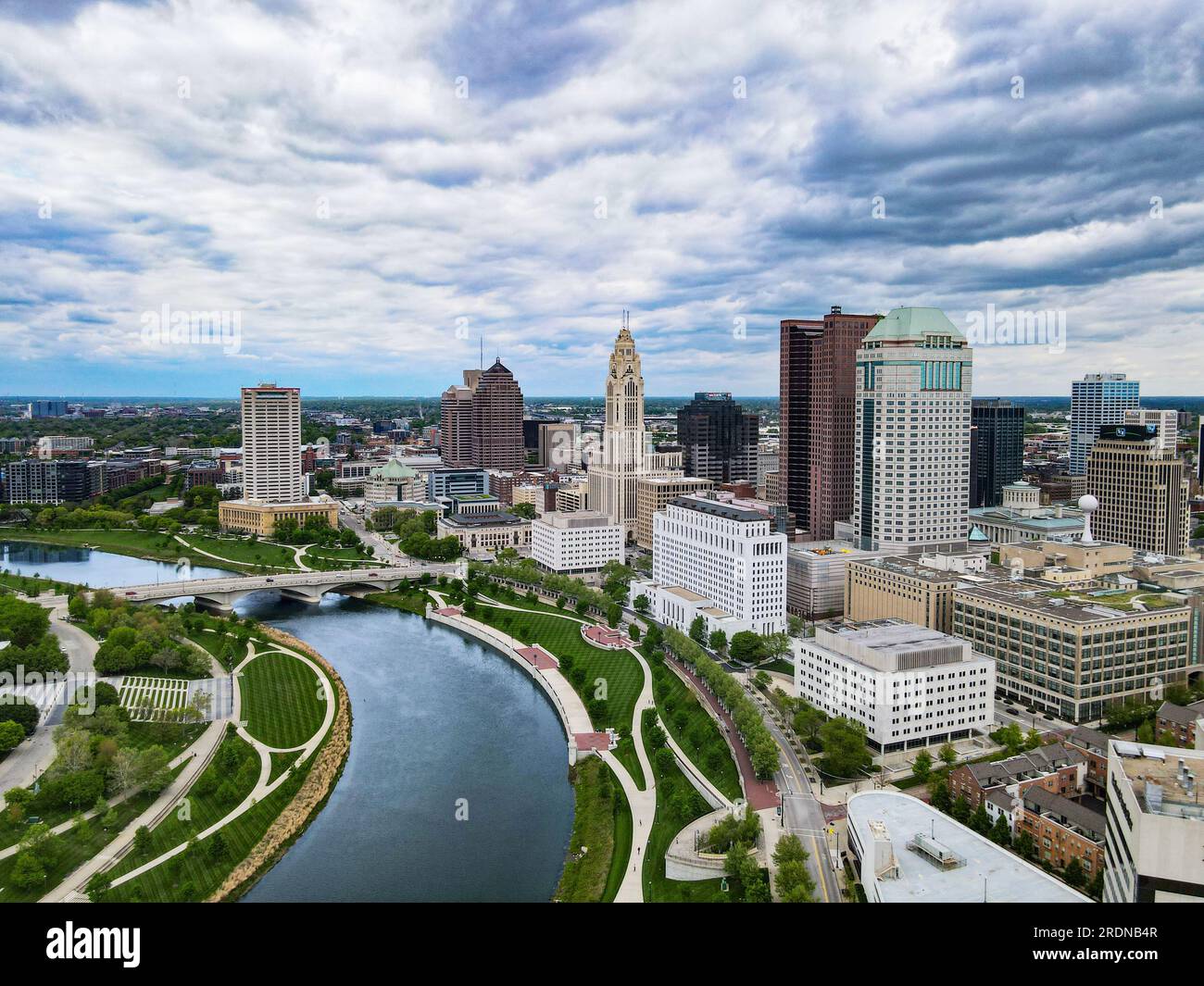 Columbus Ohio City Skyline Downtown Aerial Photo Stock Photo - Alamy