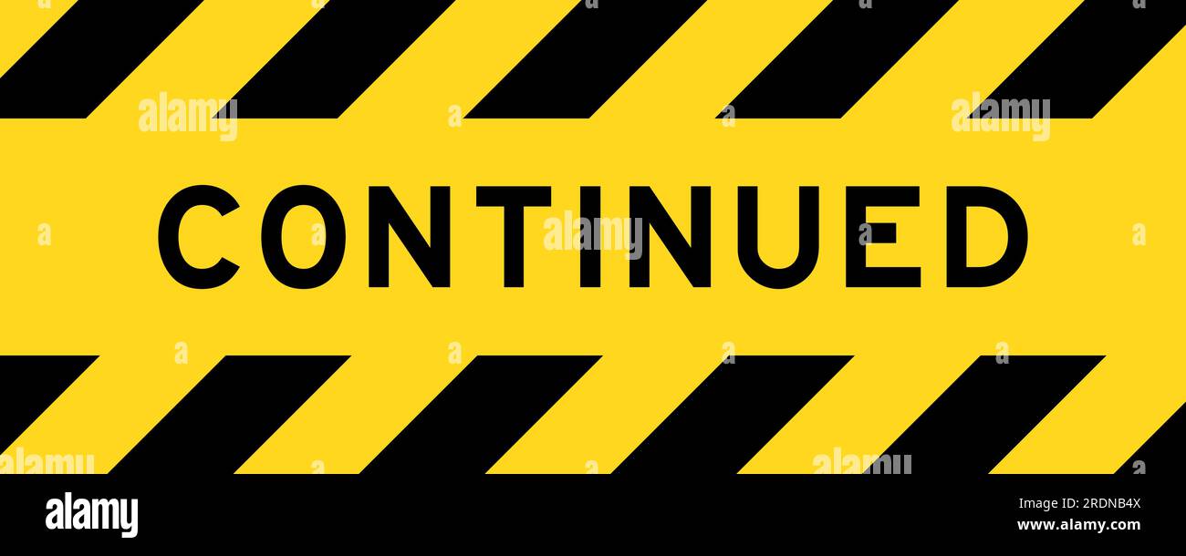 Yellow and black color with line striped label banner with word ...