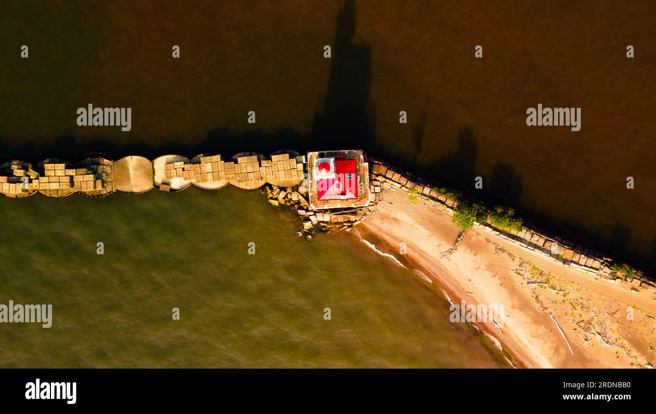 Bird's Eye View of a Lighthouse at Sunset Stock Photo - Alamy
