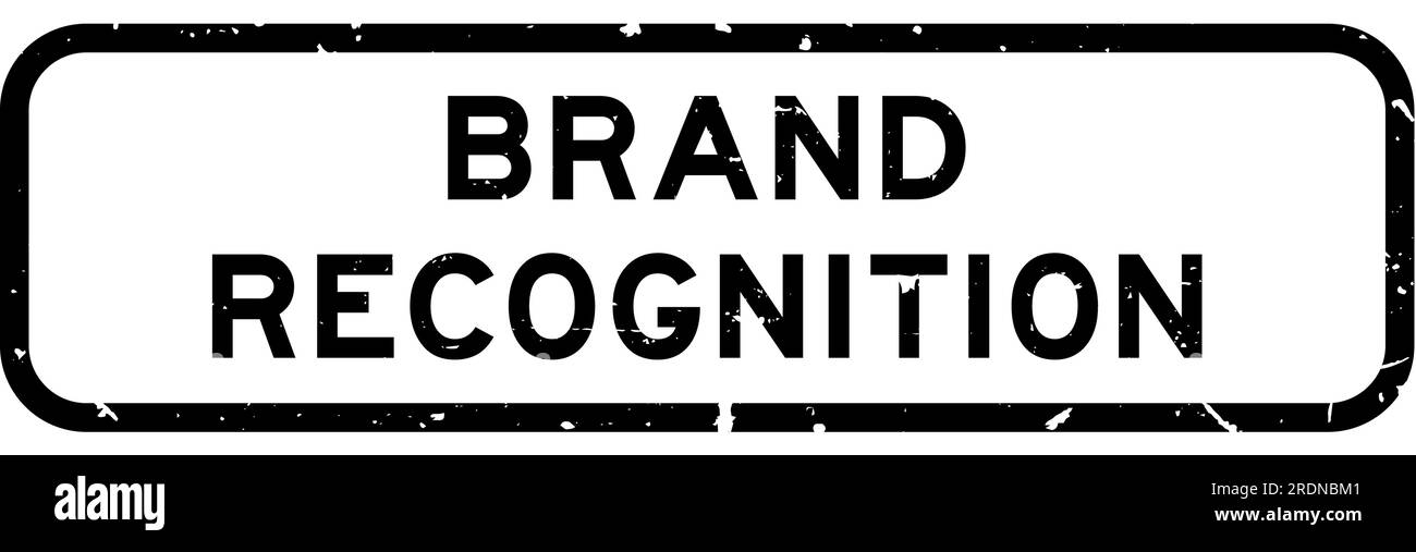 Grunge black brand recognition word square rubber seal stamp on white ...