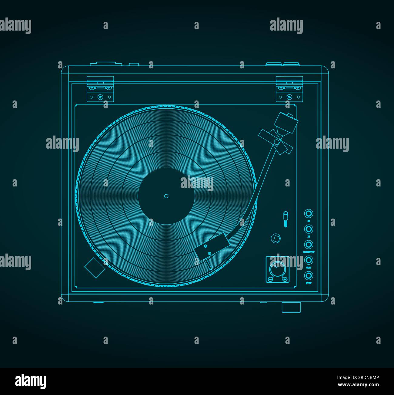 Stylized vector illustration of sketch of turntable vinyl Stock Vector ...