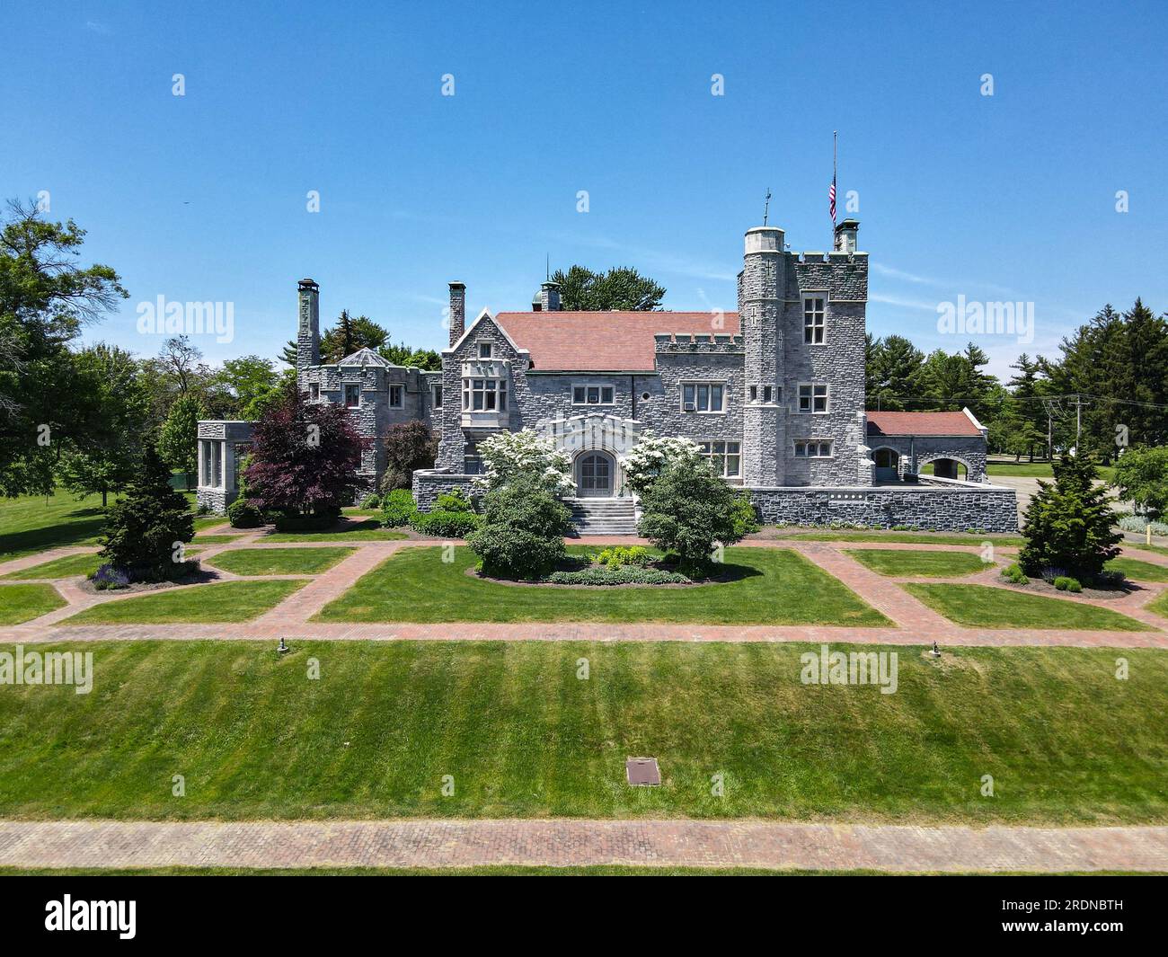 Aerial Photo of an Old Castle Grounds Stock Photo - Alamy
