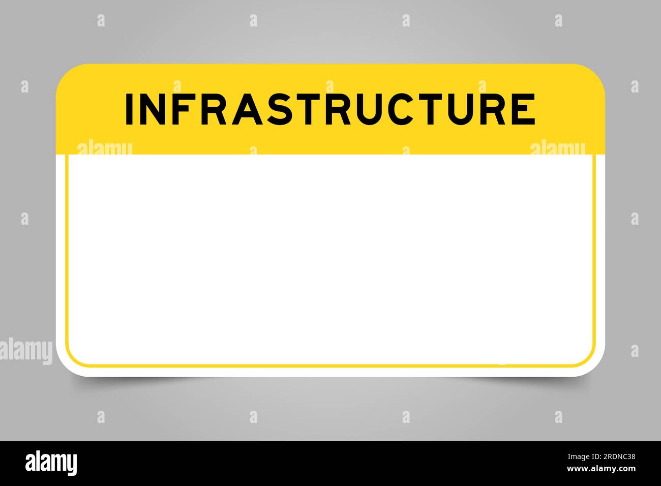 Label banner that have yellow headline with word infrastructure and ...