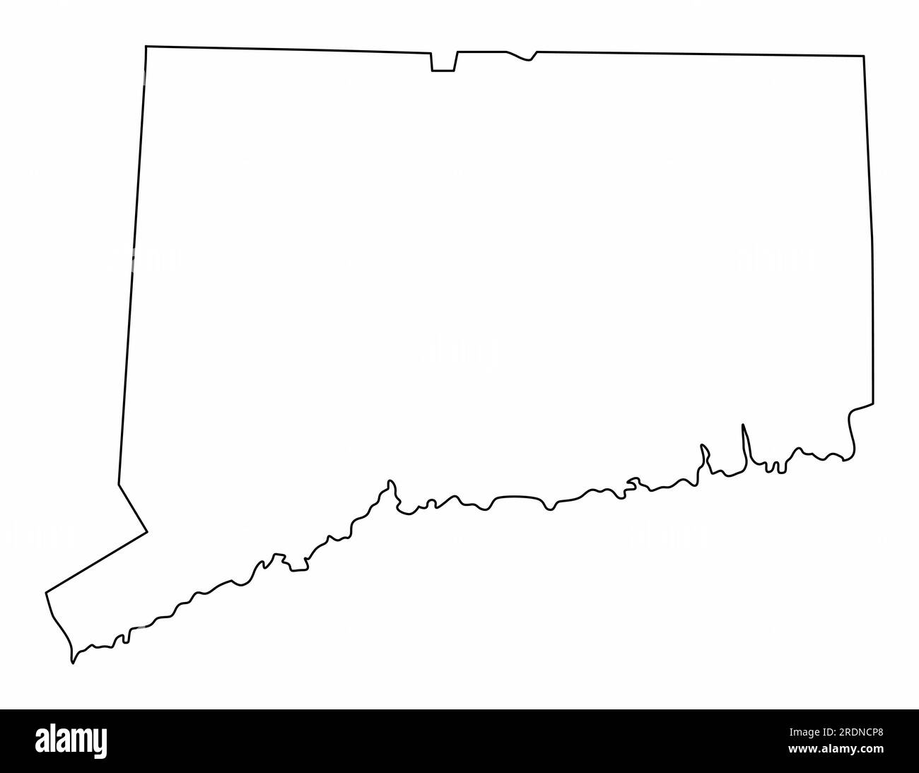 Connecticut outline map isolated on white background Stock Vector Image ...