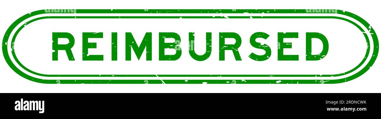 Grunge green reimbursed word rubber seal stamp on white background ...