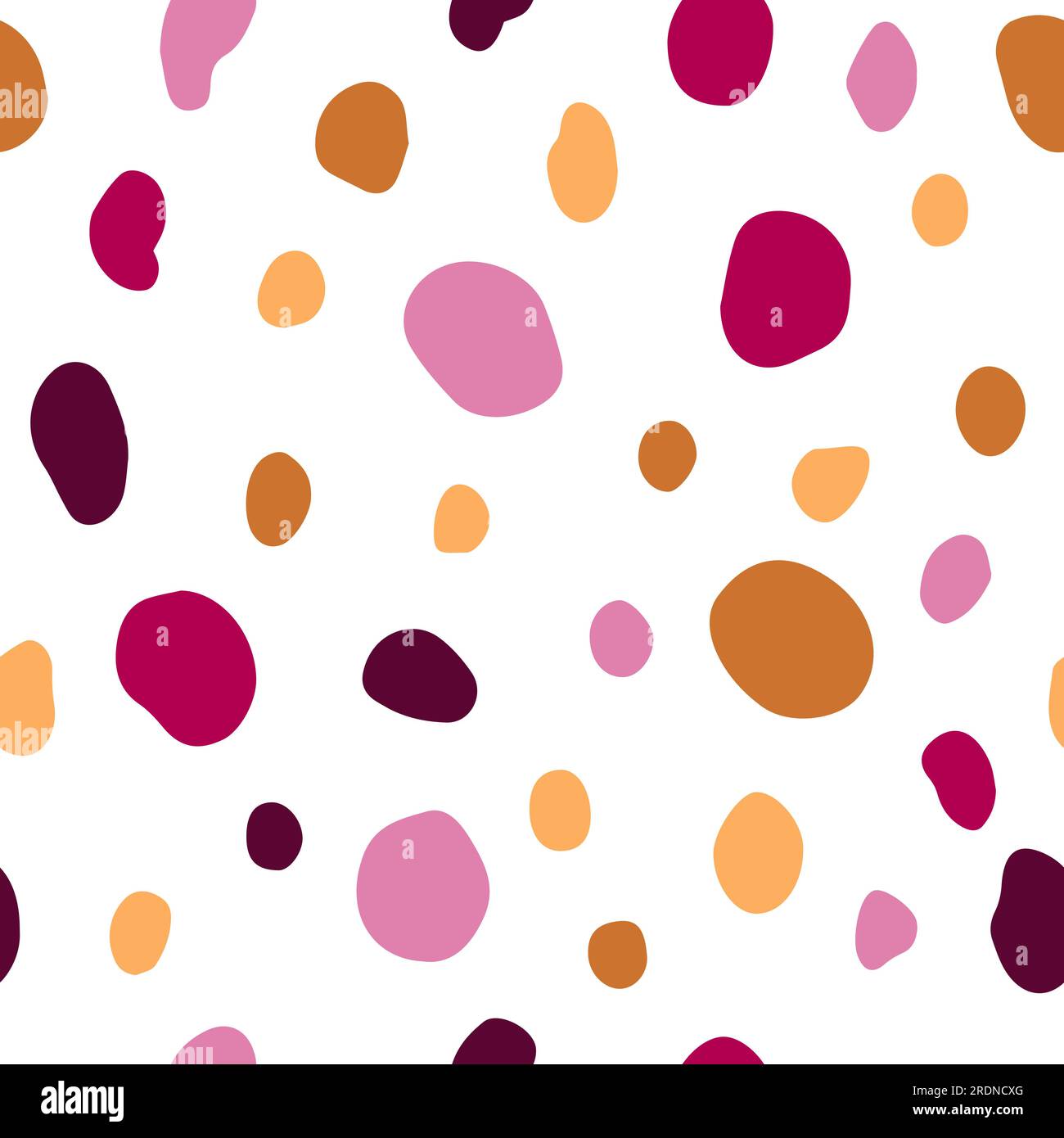 Oval dots seamless pattern in retro colors. Hand drawn design for ...