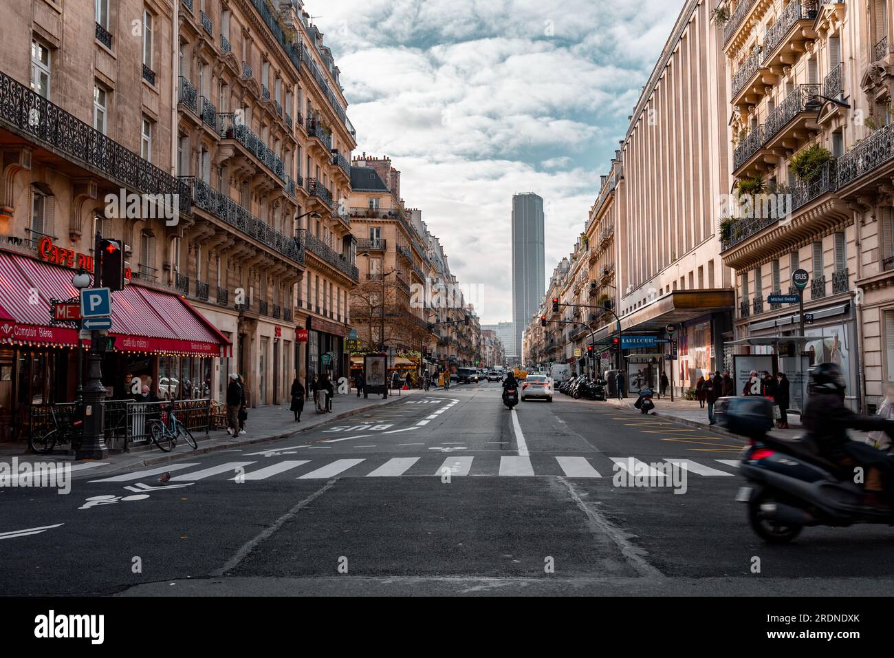 Paris, France - January 20, 2022: General street view from Paris, the ...