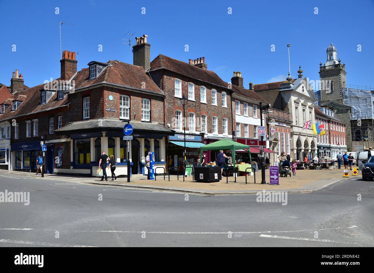 Market Place in Blandford Forum, Dorset, UK Stock Photo - Alamy
