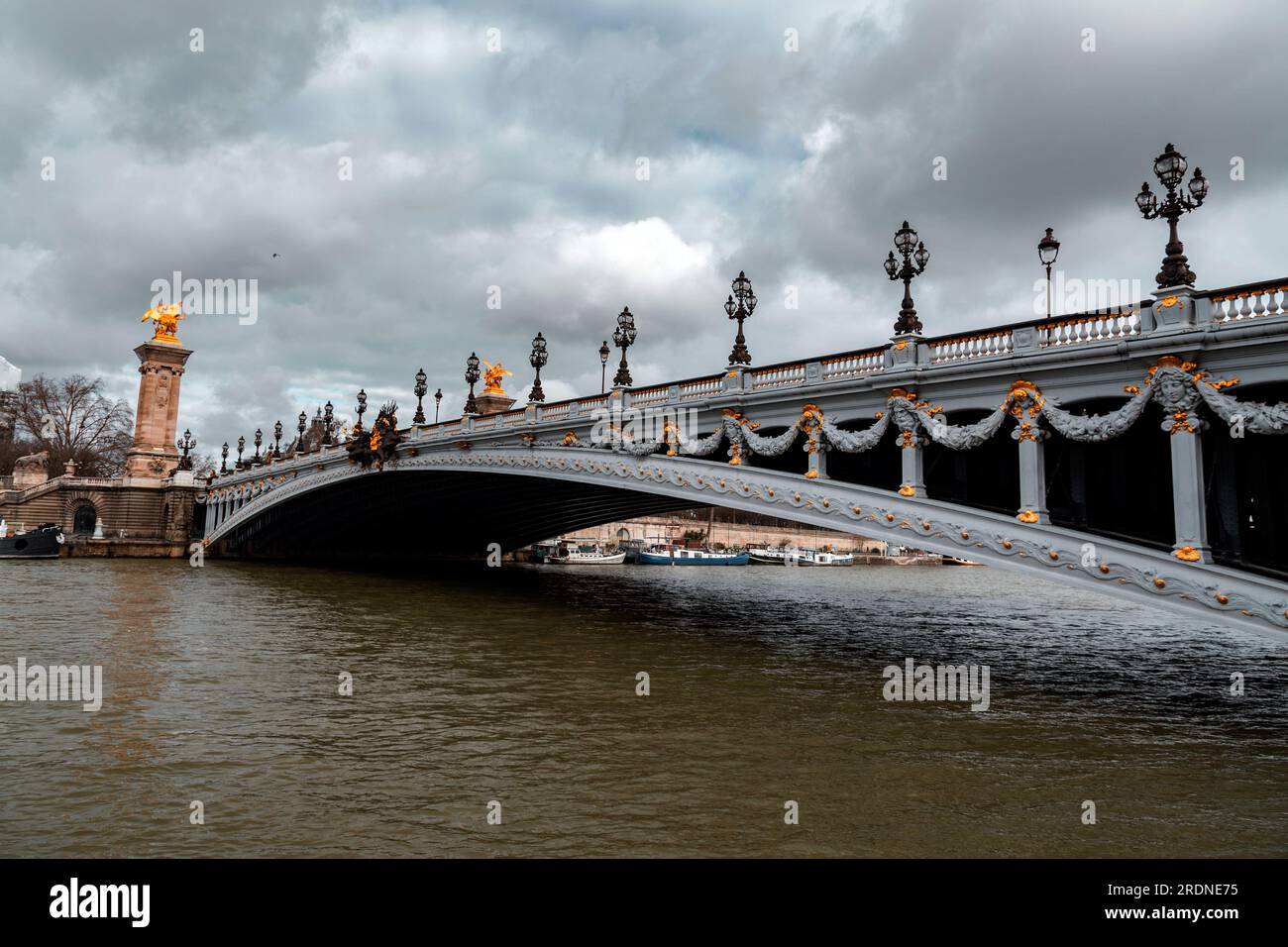 Paris, France - January 20, 2022: The Pont Alexandre III is a deck arch ...