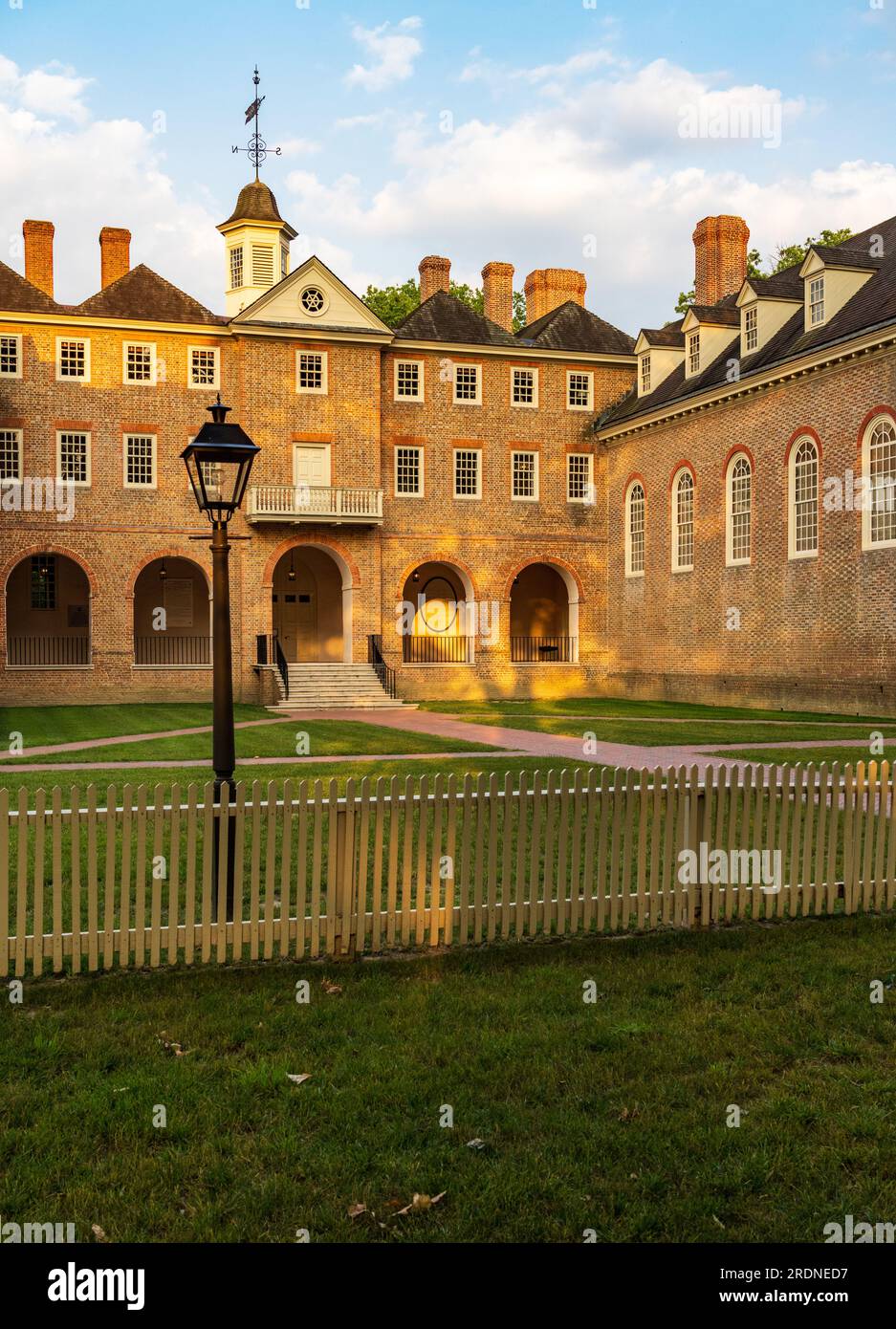 Back view of Wren building at William and Mary college in Williamsburg ...