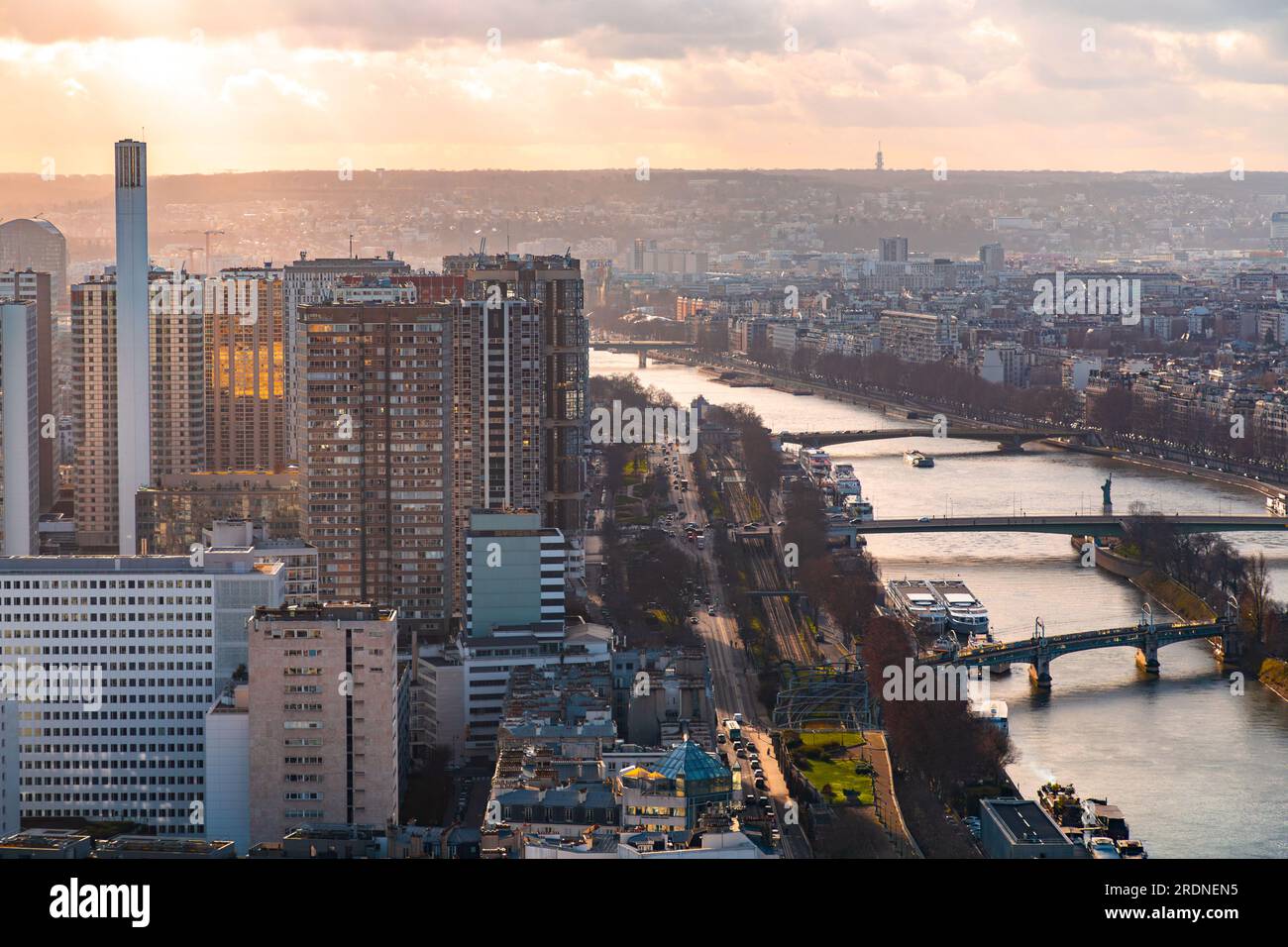 Paris, France - January 20 2022: Aerial view of Paris, the French ...