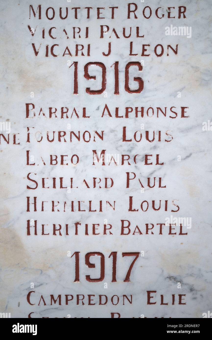 First world War Memorial in the Saint Pierre Cemetery Aix en Provence ...
