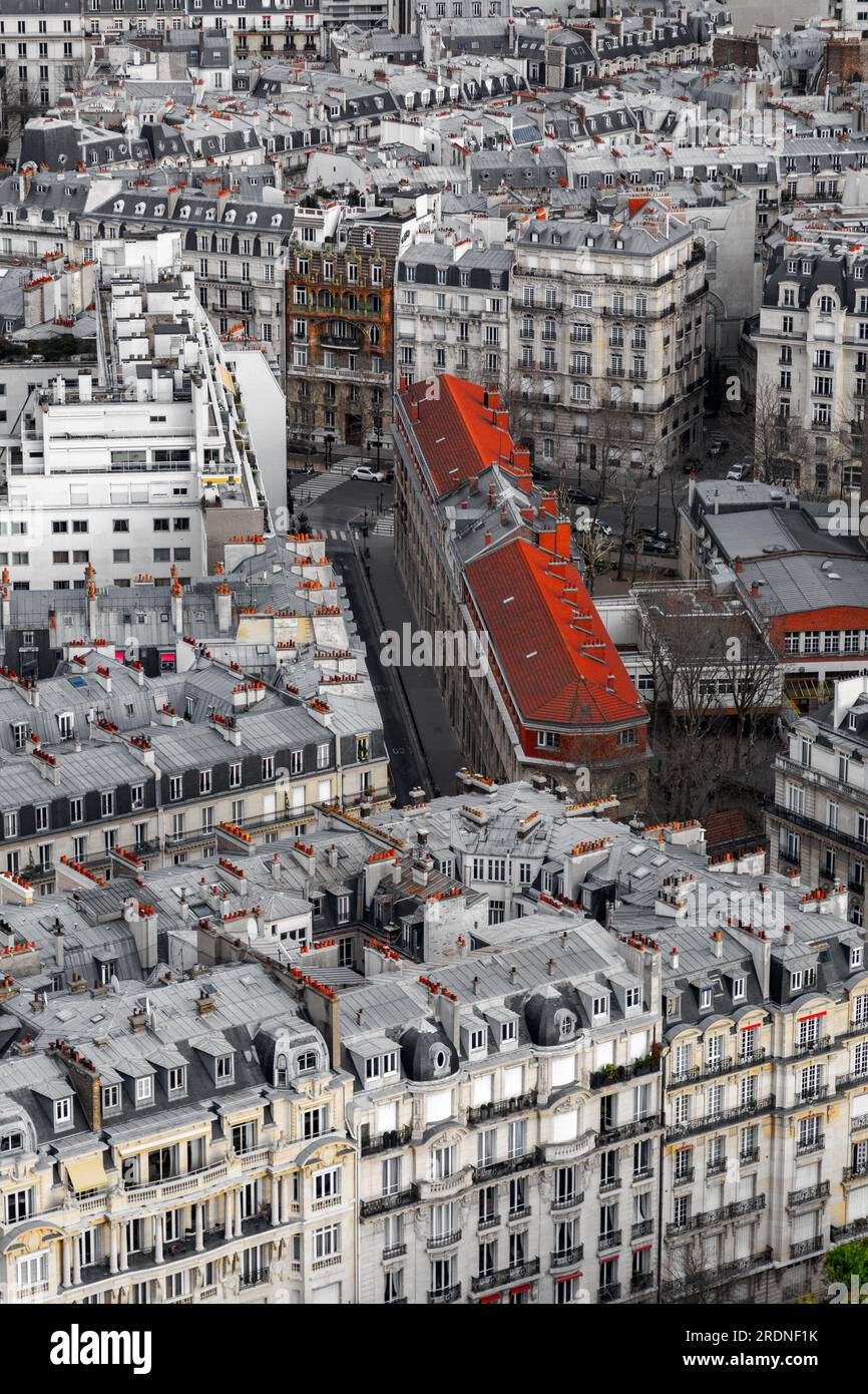 Paris, France - January 20 2022: Aerial view of Paris, the French ...