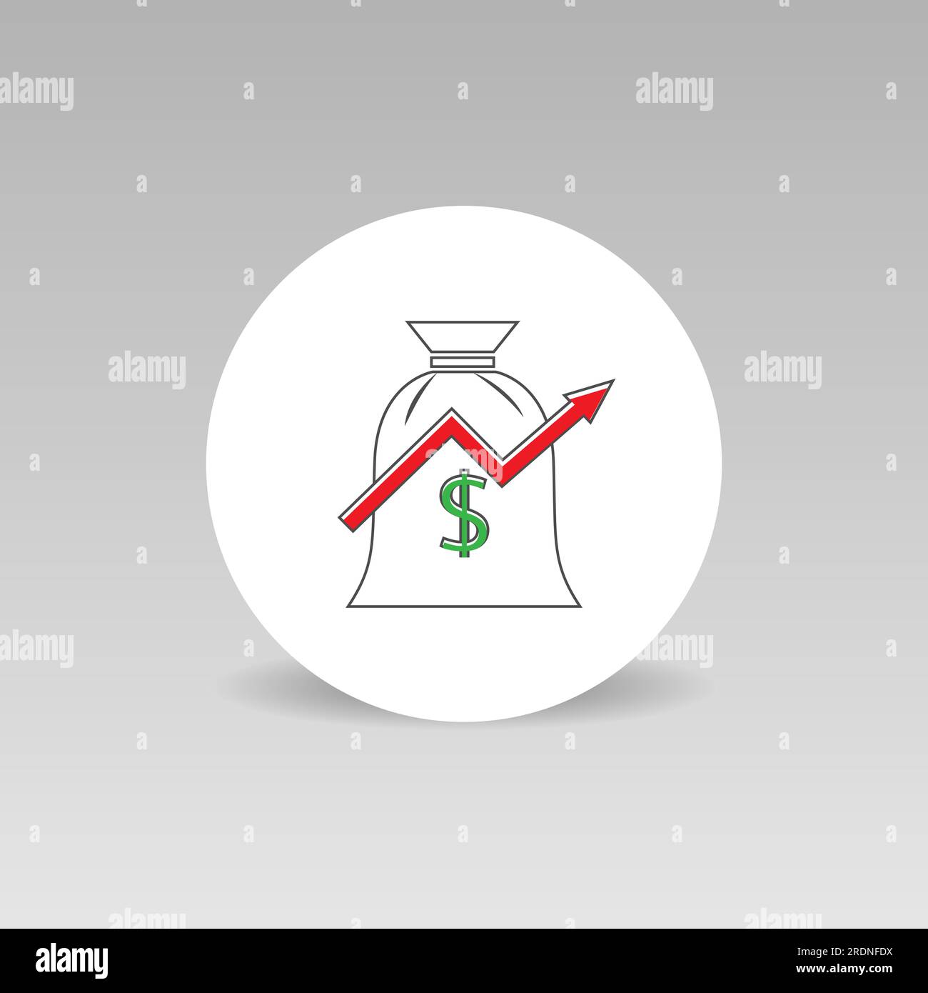 Bag with dollar sign and growth arrow. Money sack, Vector illustration ...