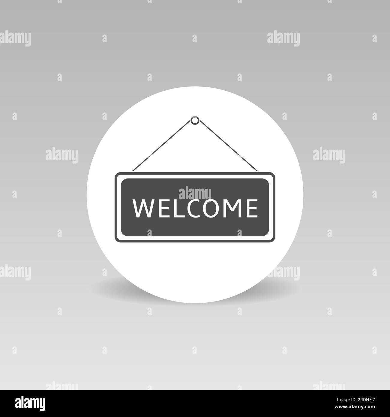Welcome Hanging sign isolated over white background Stock Vector Image ...