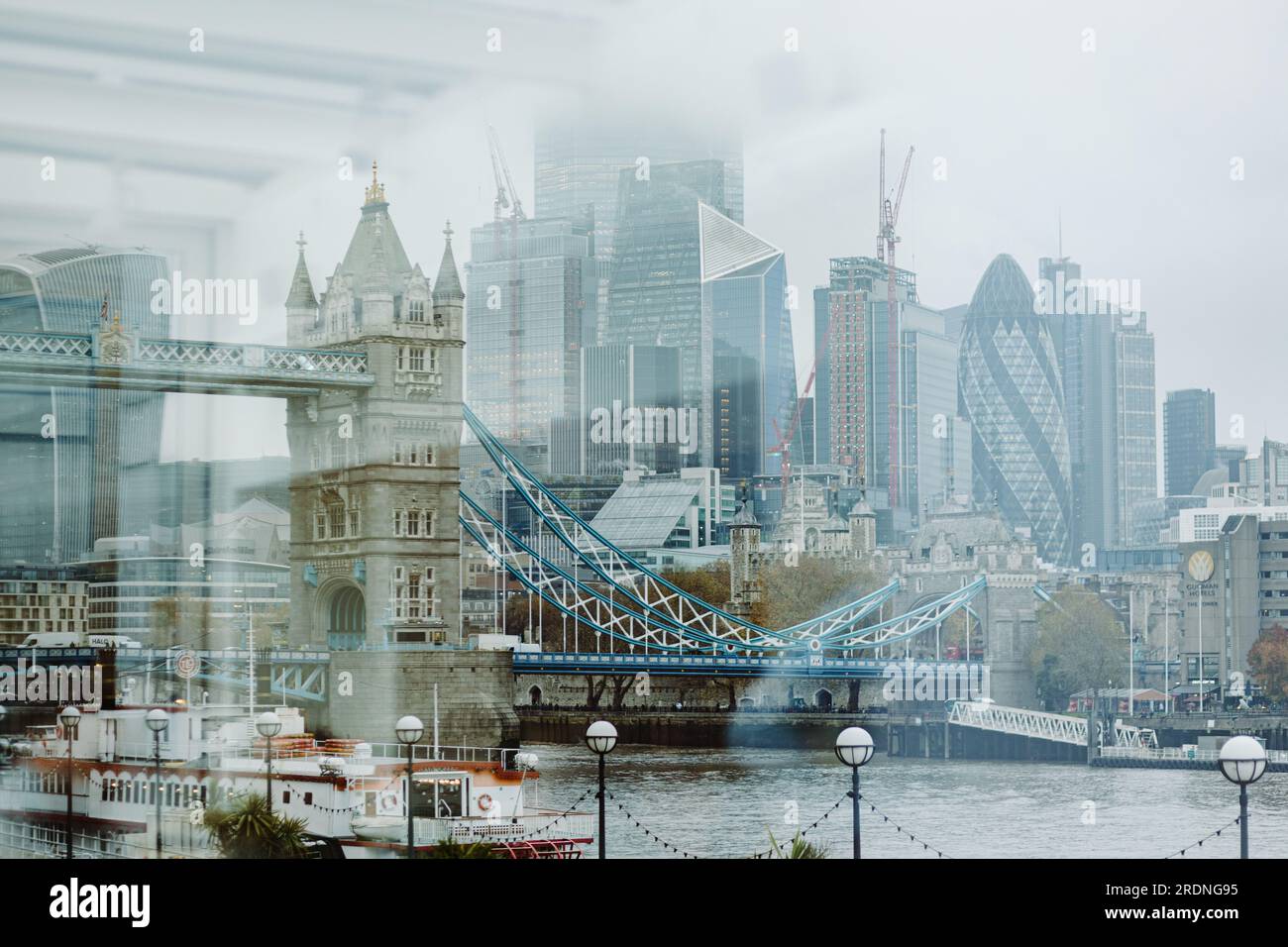 Foggy London Day, Tower Bridge, London, UK - Scott Mains Stock Photo ...