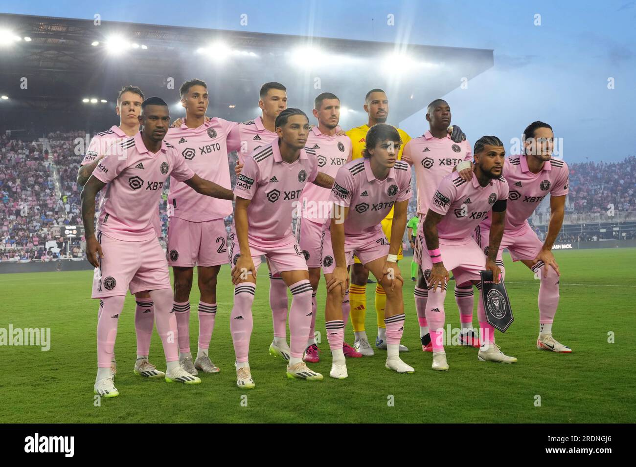 FORT LAUDERDALE, FL - JULY 21: the Inter Miami starters pose for a team ...