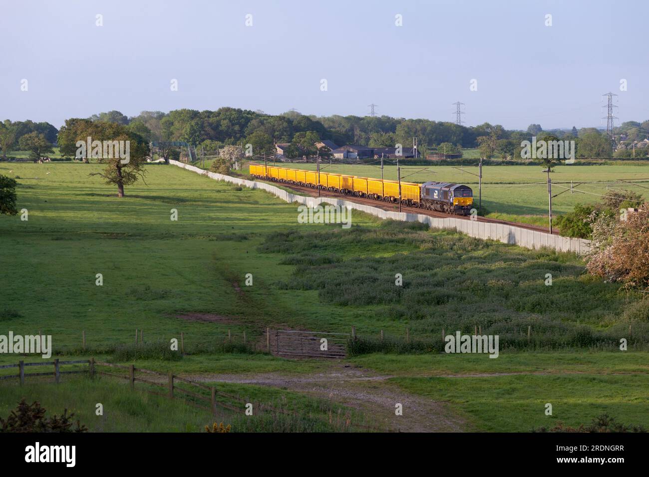 DRS class 66 diesel locomotive on the west coast mainline hauling a ...