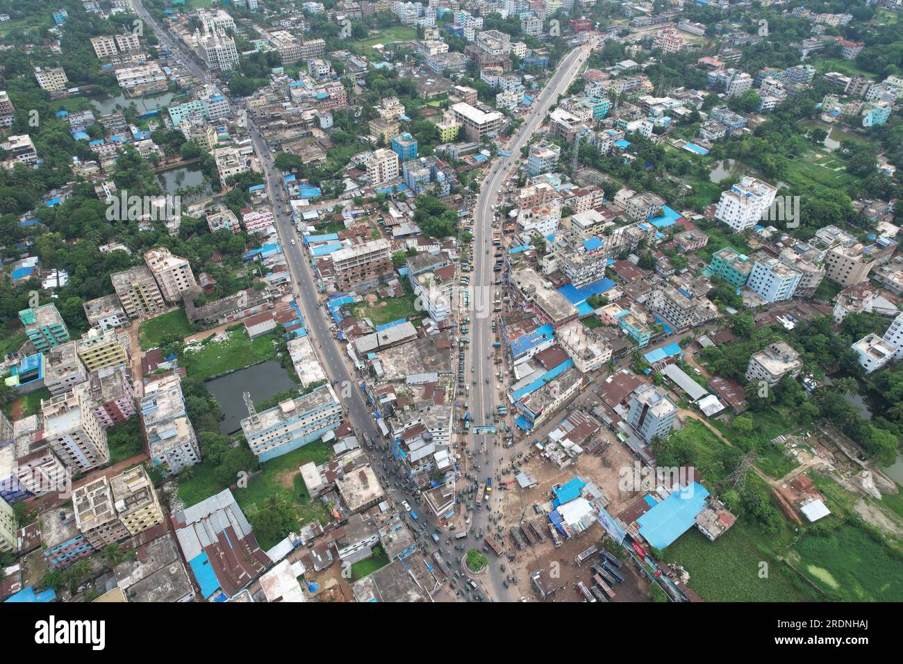 Drone /Aerial View of Hathazari bus stand, Chattogram, Bangladesh Stock ...