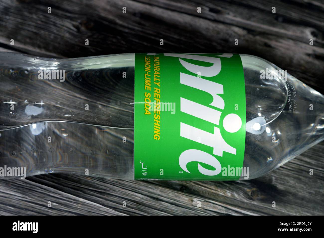 Cairo, Egypt, July 18 2023: The classic lemon-lime soda Sprite plastic ...