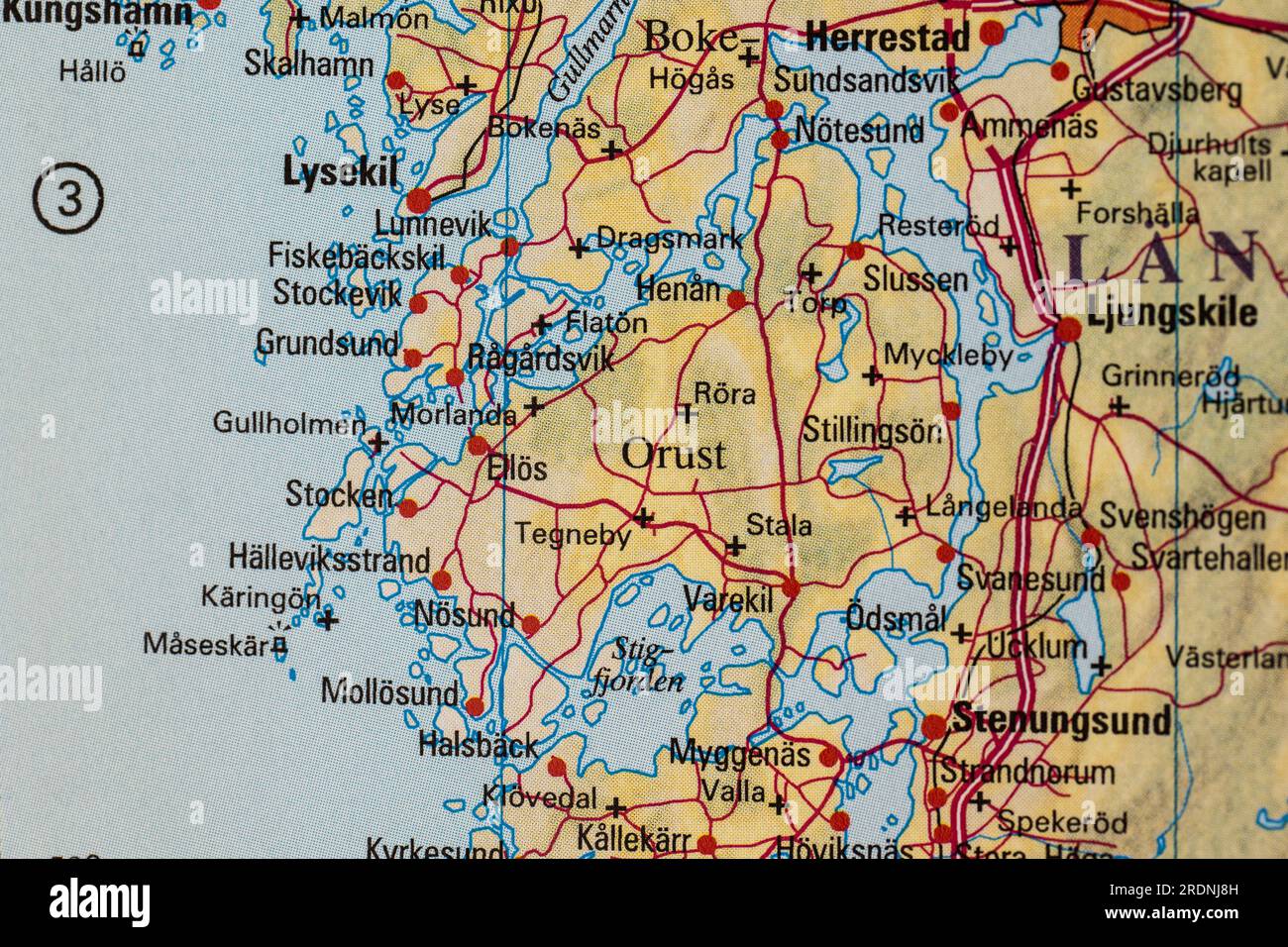 Atlas map of Orust and Skaftö Stock Photo - Alamy