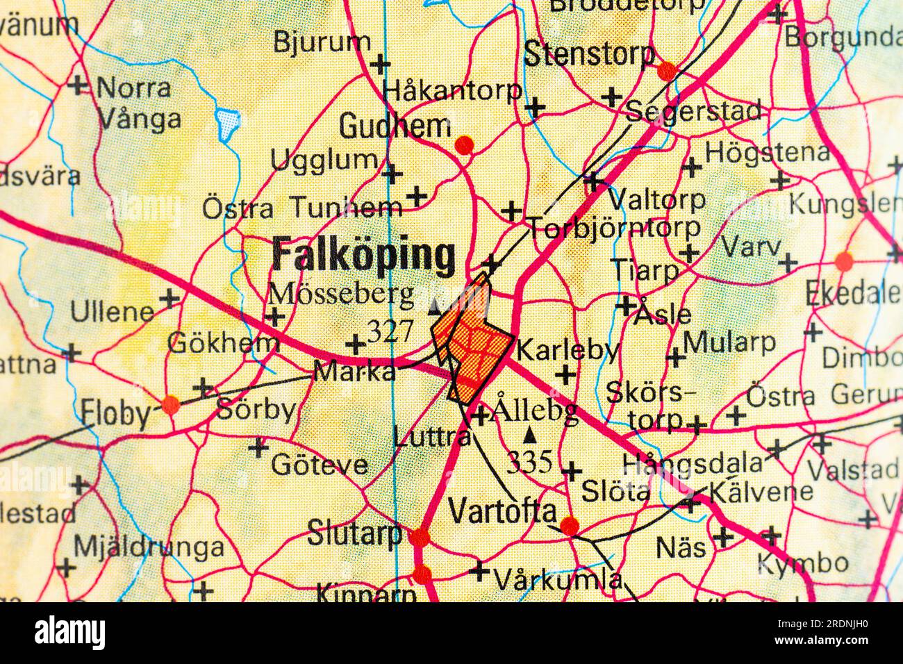 Atlas map of Falköping and Segerstad Stock Photo - Alamy