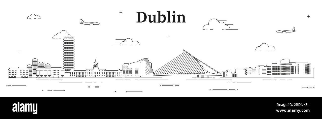 Dublin skyline line art vector illustration Stock Vector Image & Art ...