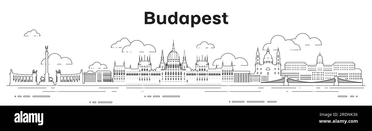 Budapest skyline line art vector illustration Stock Vector Image & Art ...