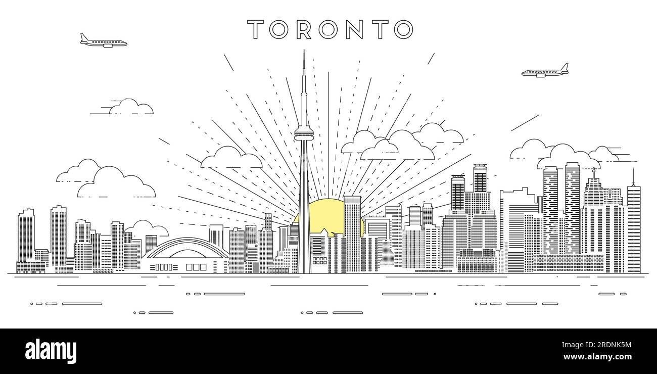Toronto skyline line art vector illustration Stock Vector Image & Art - Alamy