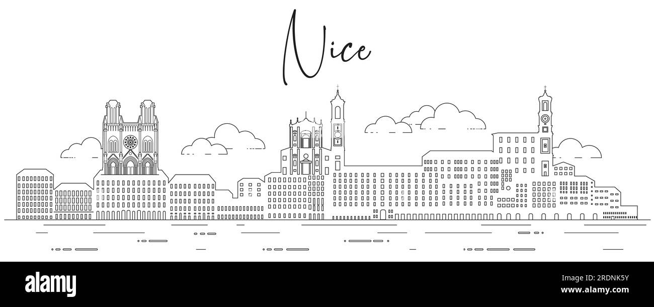 Nice skyline line art vector illustration Stock Vector Image & Art - Alamy