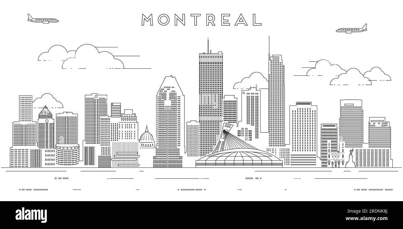 Montreal skyline line art vector illustration Stock Vector Image & Art ...