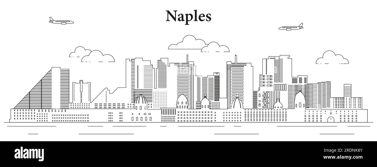 Naples skyline line art vector illustration Stock Vector Image & Art ...