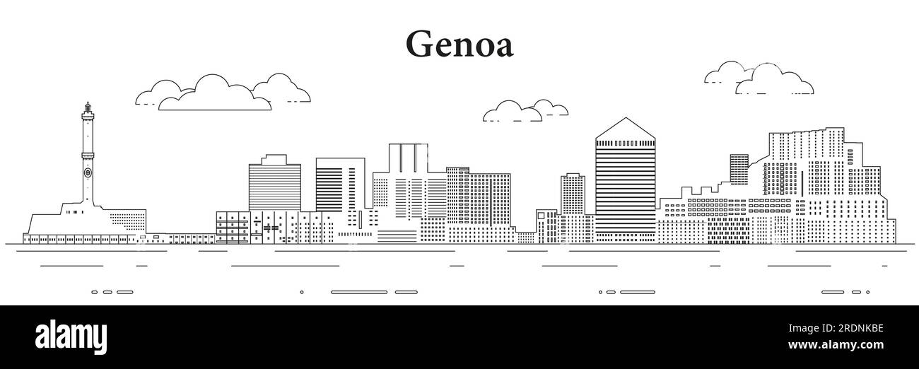 Genoa skyline line art vector illustration Stock Vector Image & Art - Alamy