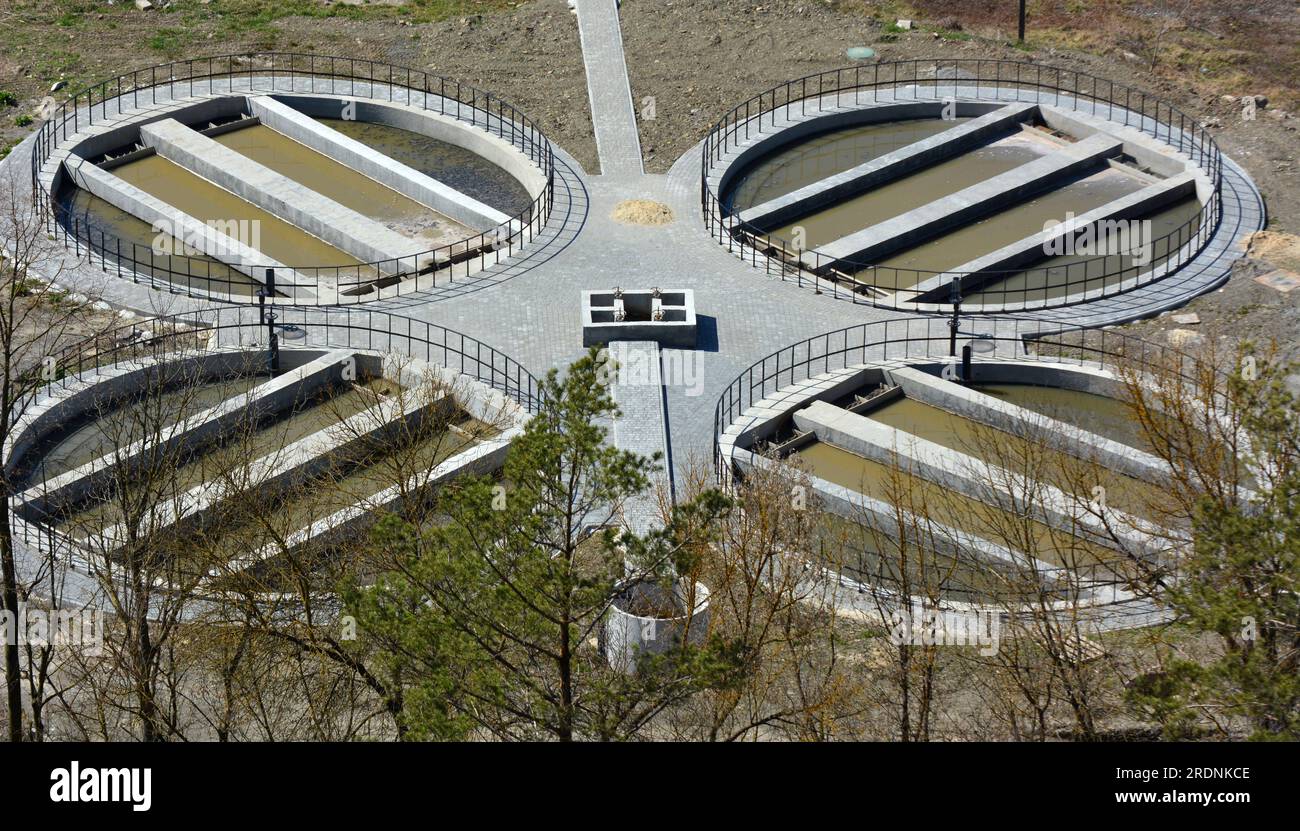 Sewage treatment plant for a small town Stock Photo - Alamy