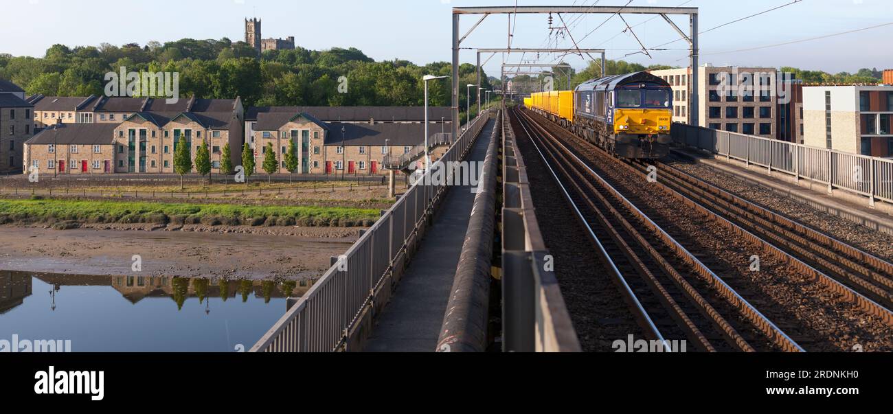 DRS class 66 diesel locomotive 66430 on the west coast mainline hauling ...