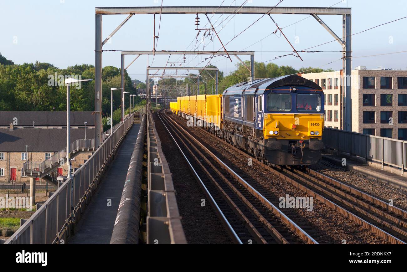 DRS class 66 diesel locomotive 66430 on the west coast mainline hauling ...