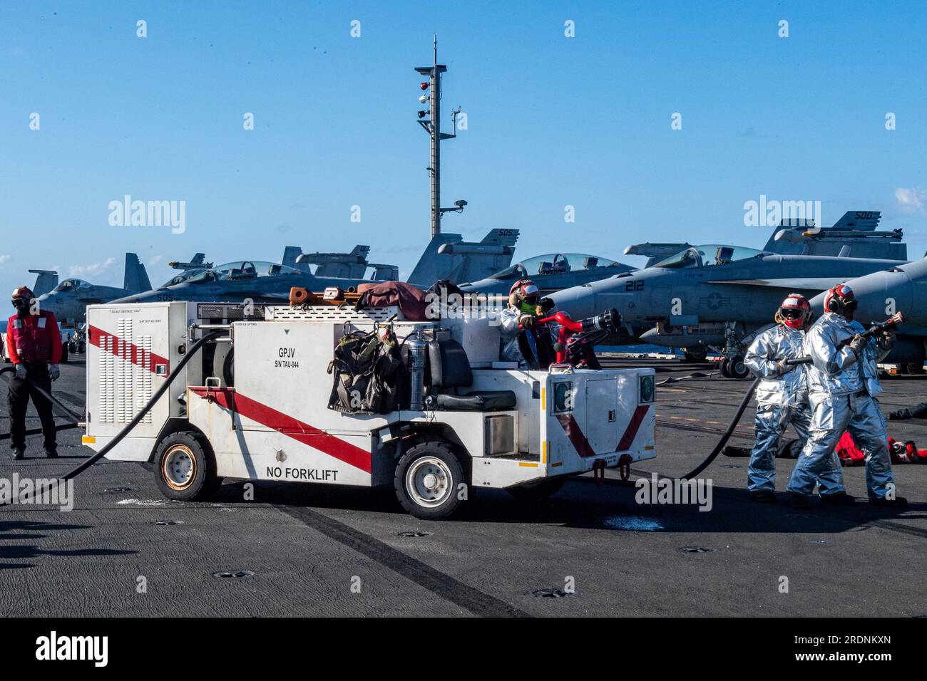 Simulated flight deck fire drill hi-res stock photography and images ...