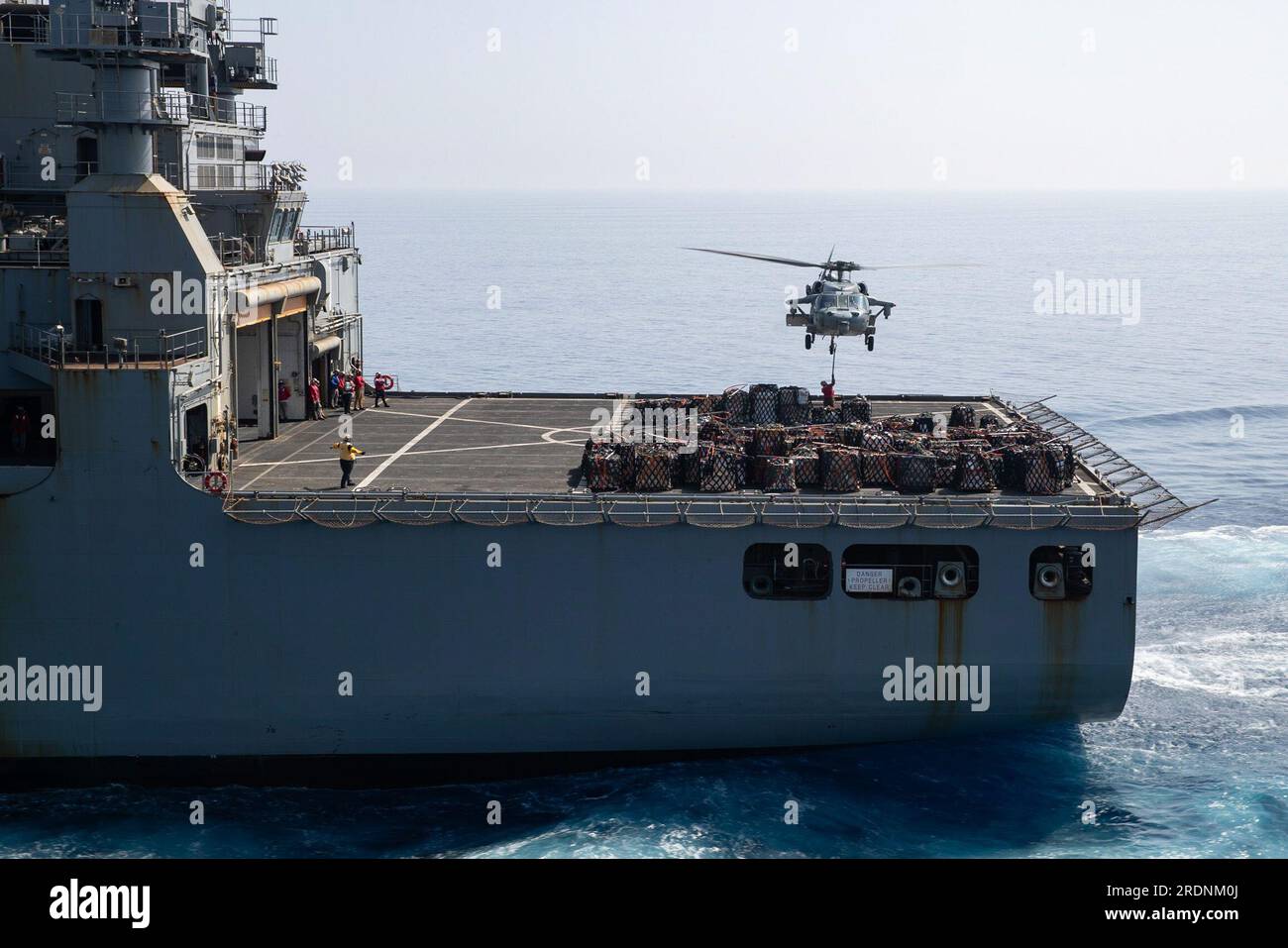 An MH-60S Sea Hawk, attached to the “Tridents” of Helicopter Sea Combat ...