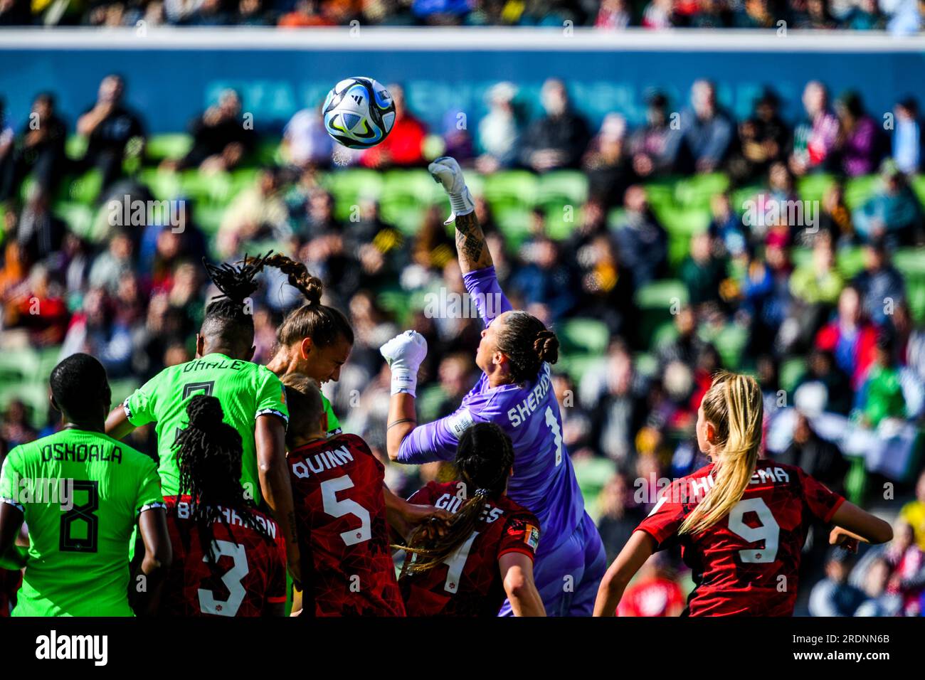 Canadian goalkeeper Sheridan (No1) in action during the FIFA Women's ...
