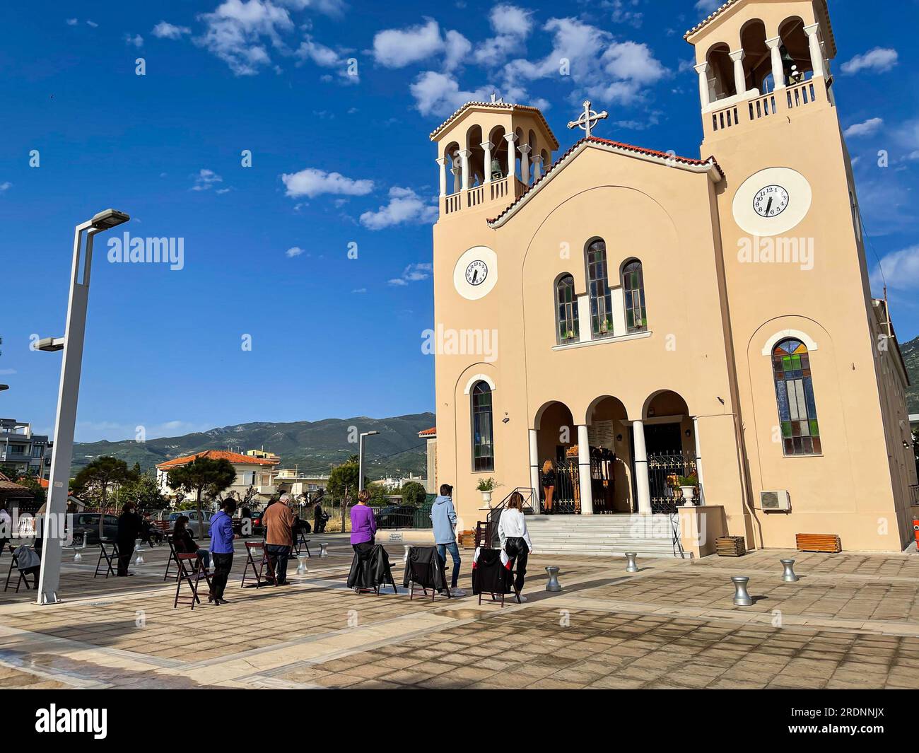 The seaside Church of Anastasi (The Resurrection of Jesus) in Kalamata ...