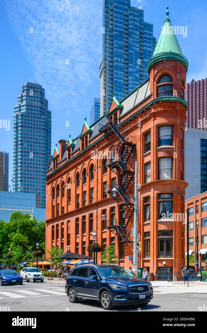 Toronto, Canada - July 19, 2023: Gooderham building exterior. A car ...