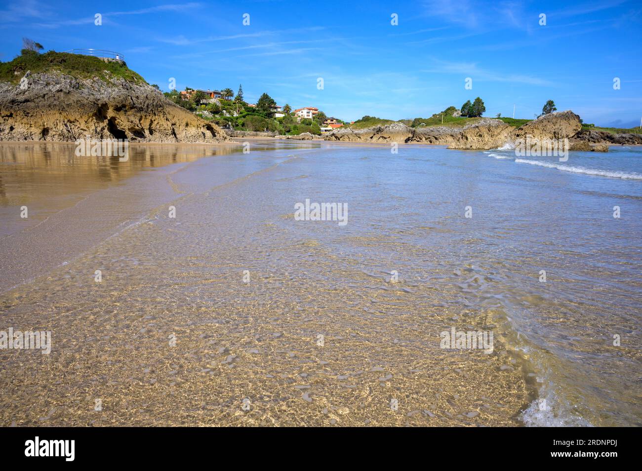 View on Playa de Palombina Las Camaras in Celorio village, Green coast ...