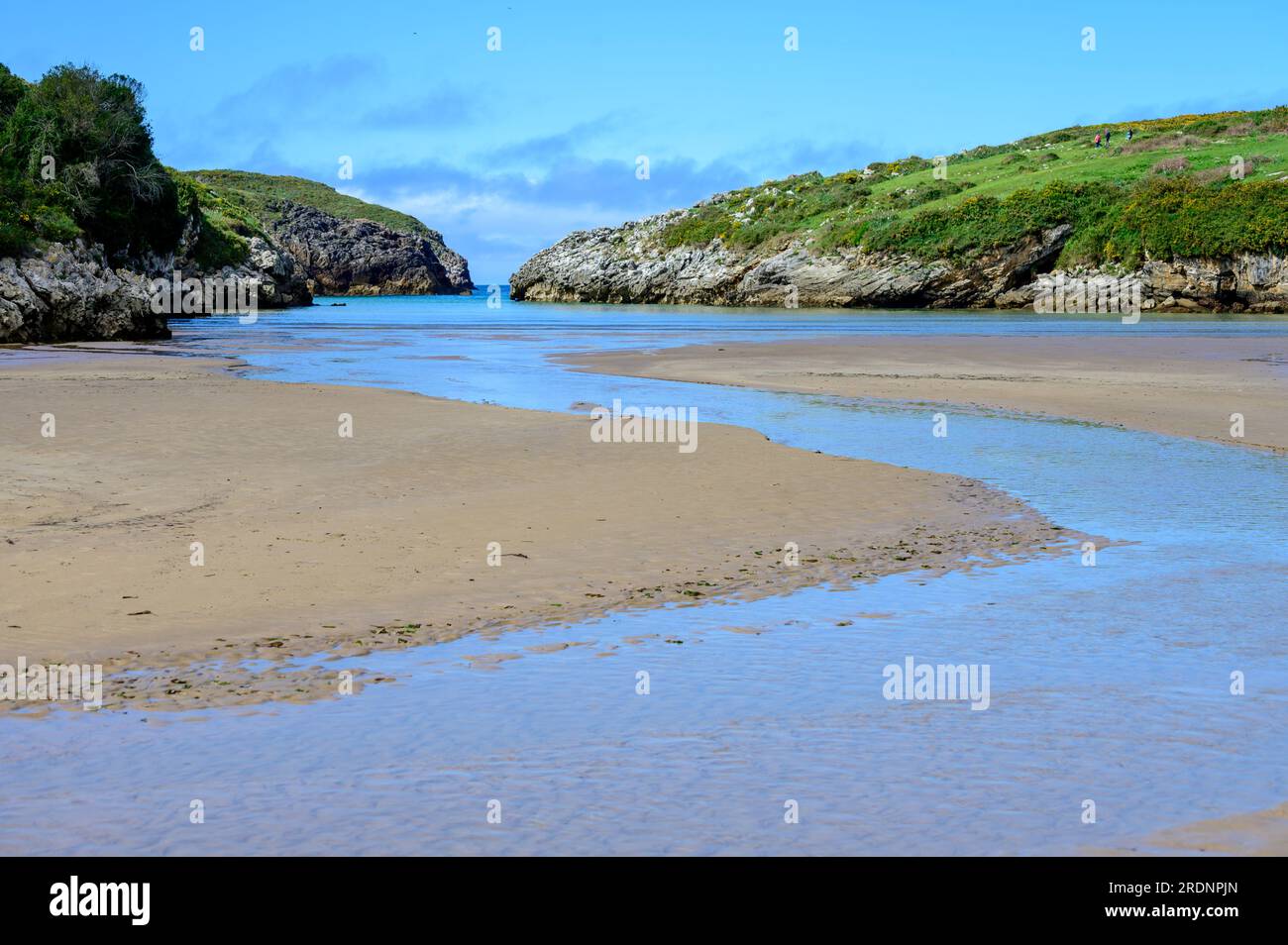 View on Playa de Poo during low tide near Llanes, Green coast of ...