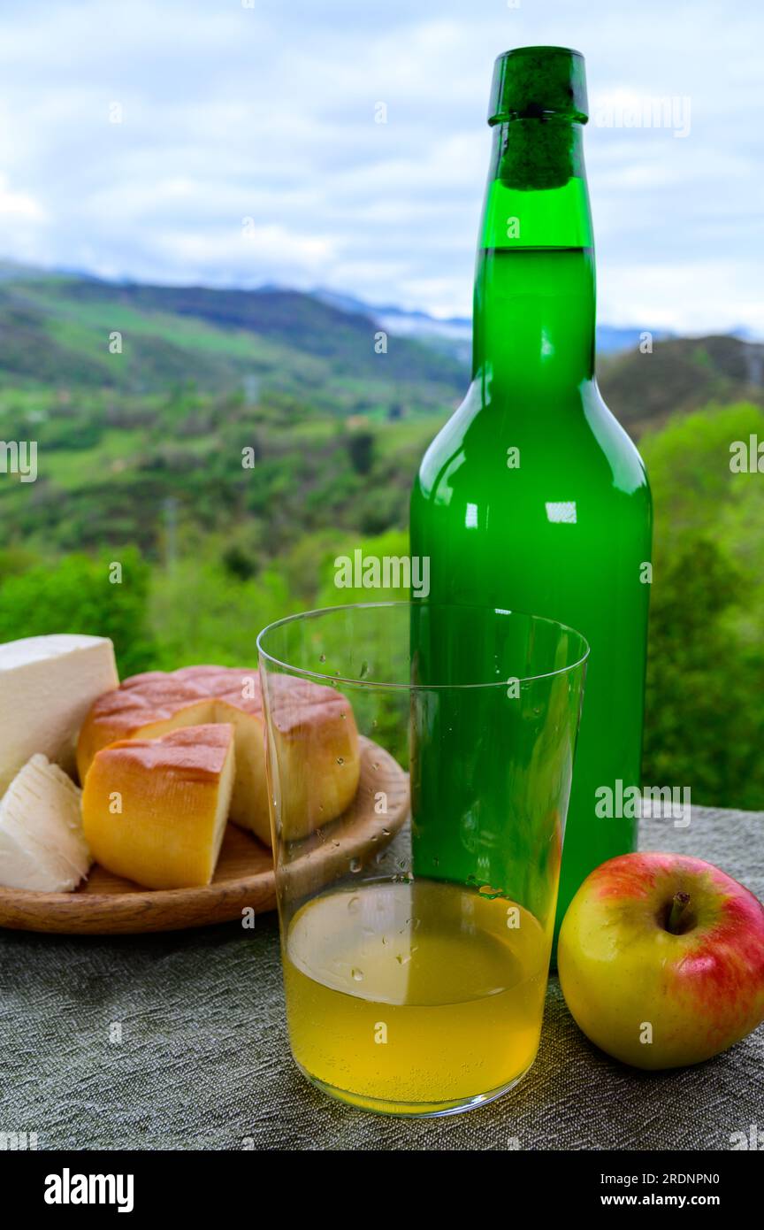 Spanish apple cider, Afuega'l pitu unpasteurised cow's milk cheese ...