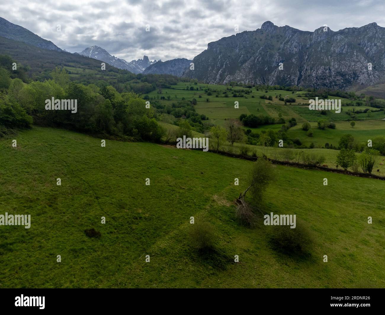 View on Naranjo de Bulnes or Picu Urriellu, limestone peak dating from ...